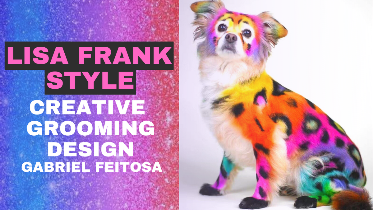 Lisa Frank Inspired Creative Dog Grooming Design With OPAWZ Safe Pet D