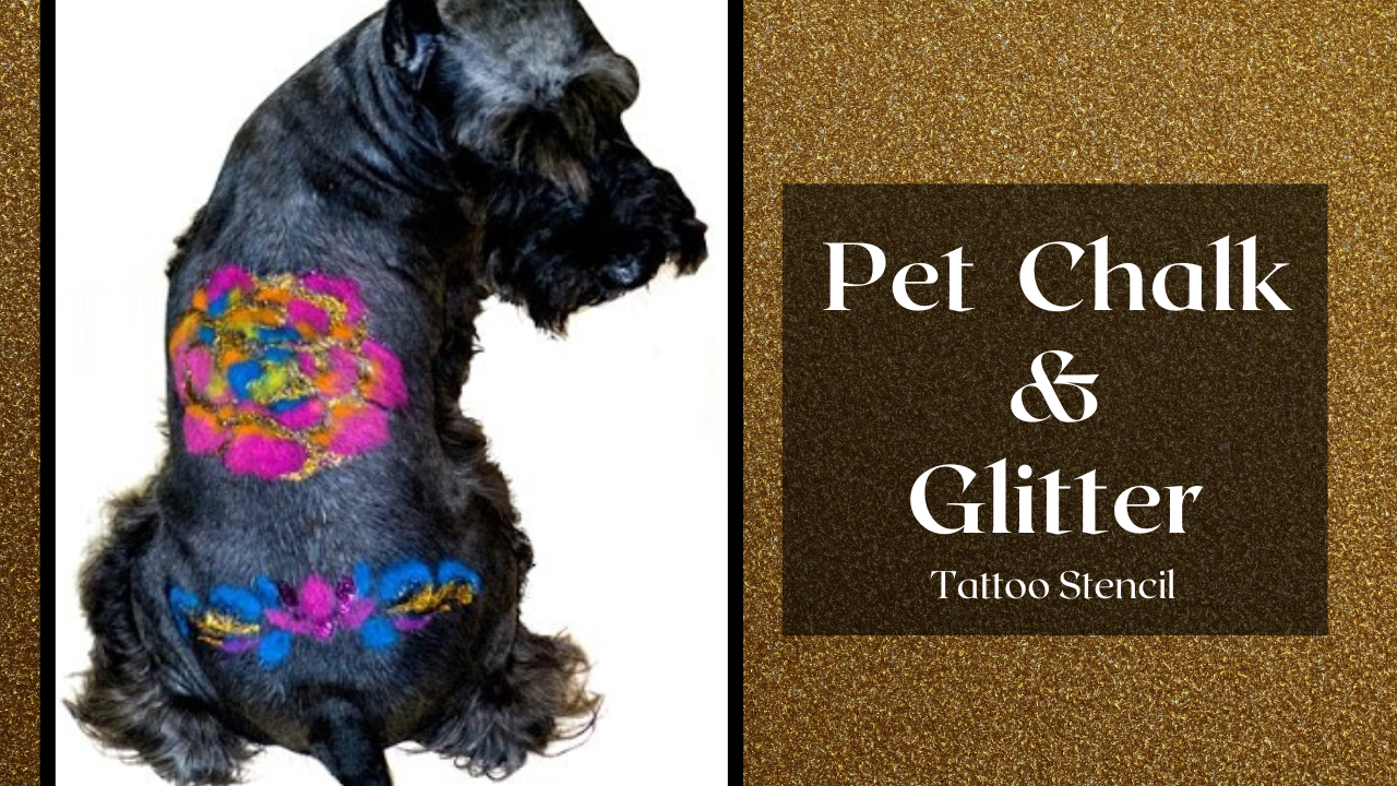 OPAWZ Pet Hair Chalk and Glitter Gel Tattoo Stencil Application Tutori