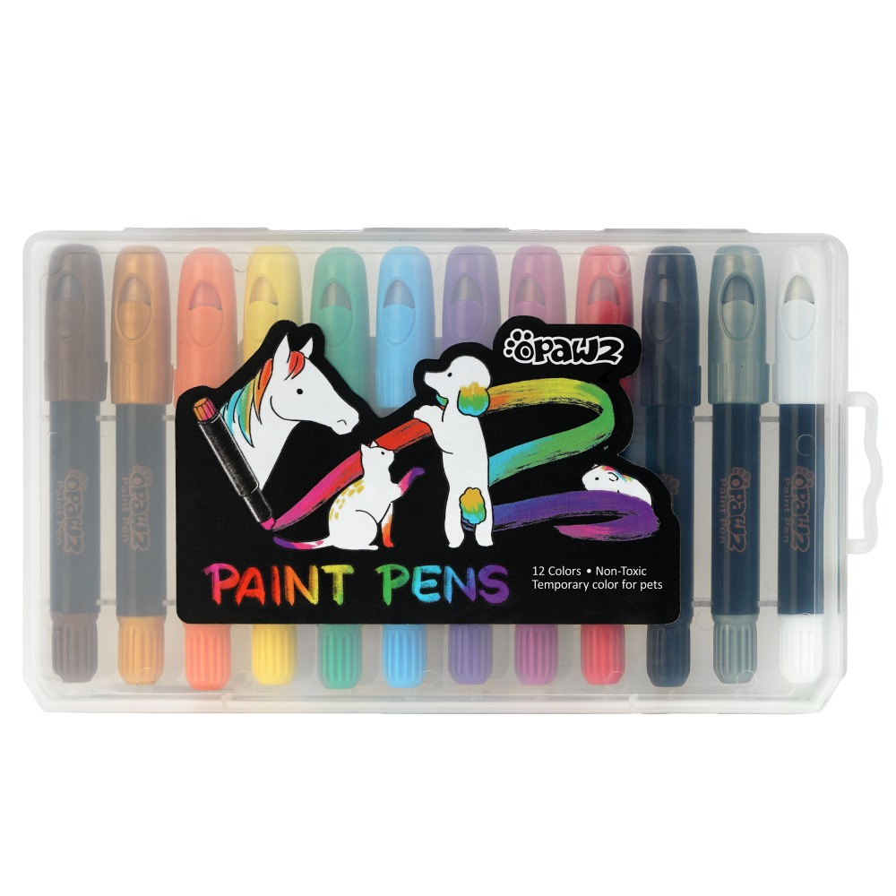 OPAWZ Pet Paint Pens with Glitter - Safe Temporary Pet Color [12 Colors ...